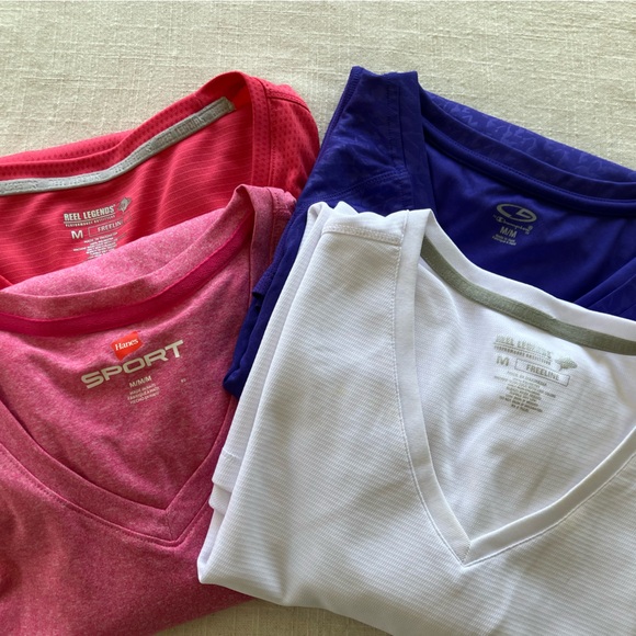 various | Tops | White Blue And Pink Long Sleeve Workout Exercise 4 ...
